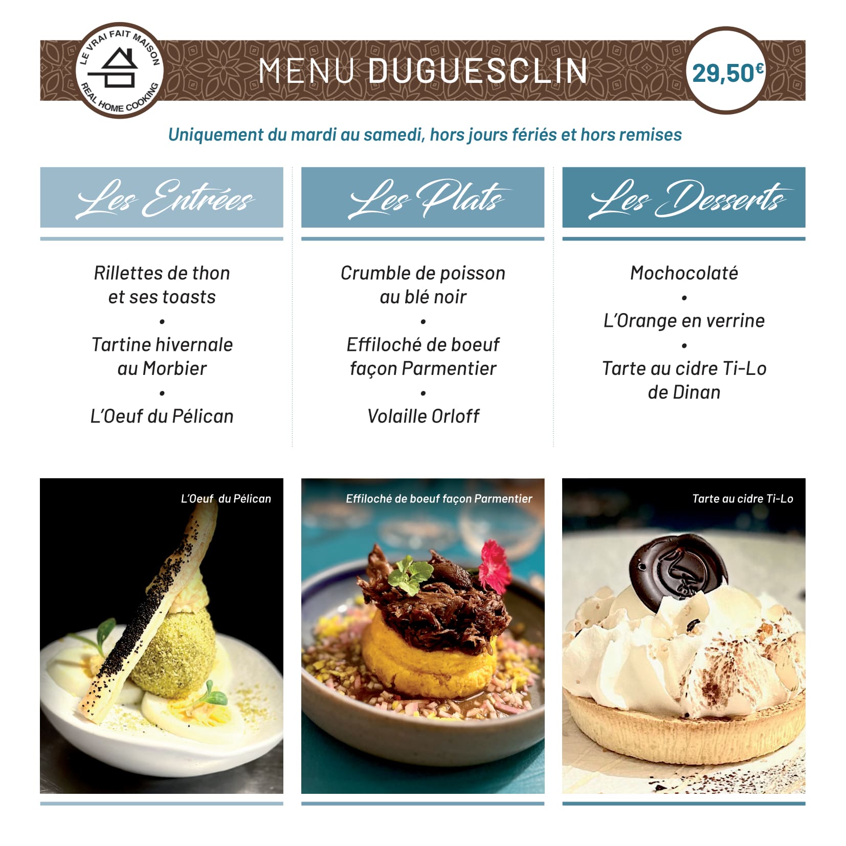 Notre Carte | L'Auberge du Pélican